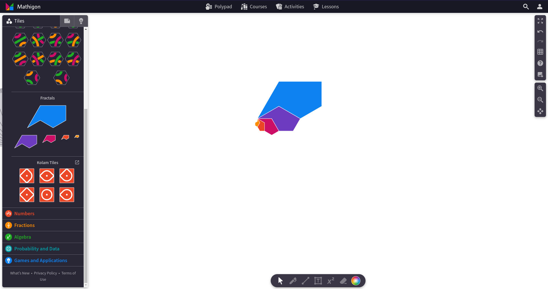 Fractals from PolyPad from Mathigon | A Dash of Research
